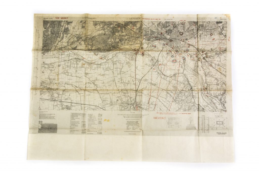Rare British TOP SECRET map of Arnhem area issued for Market Garden – fjm44