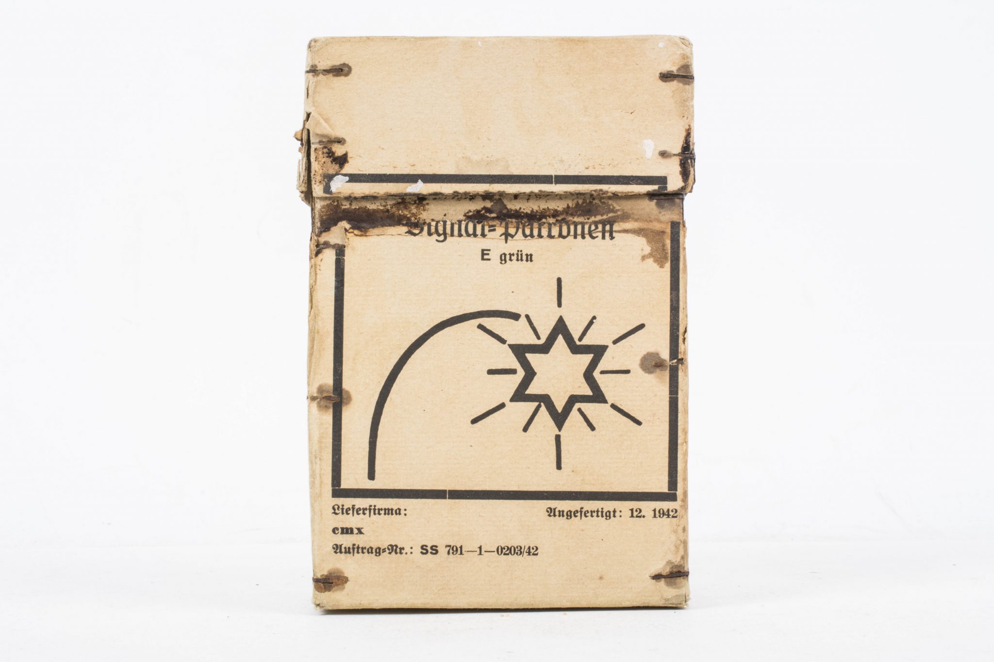 German flare cartridge box for 10 green flares – fjm44