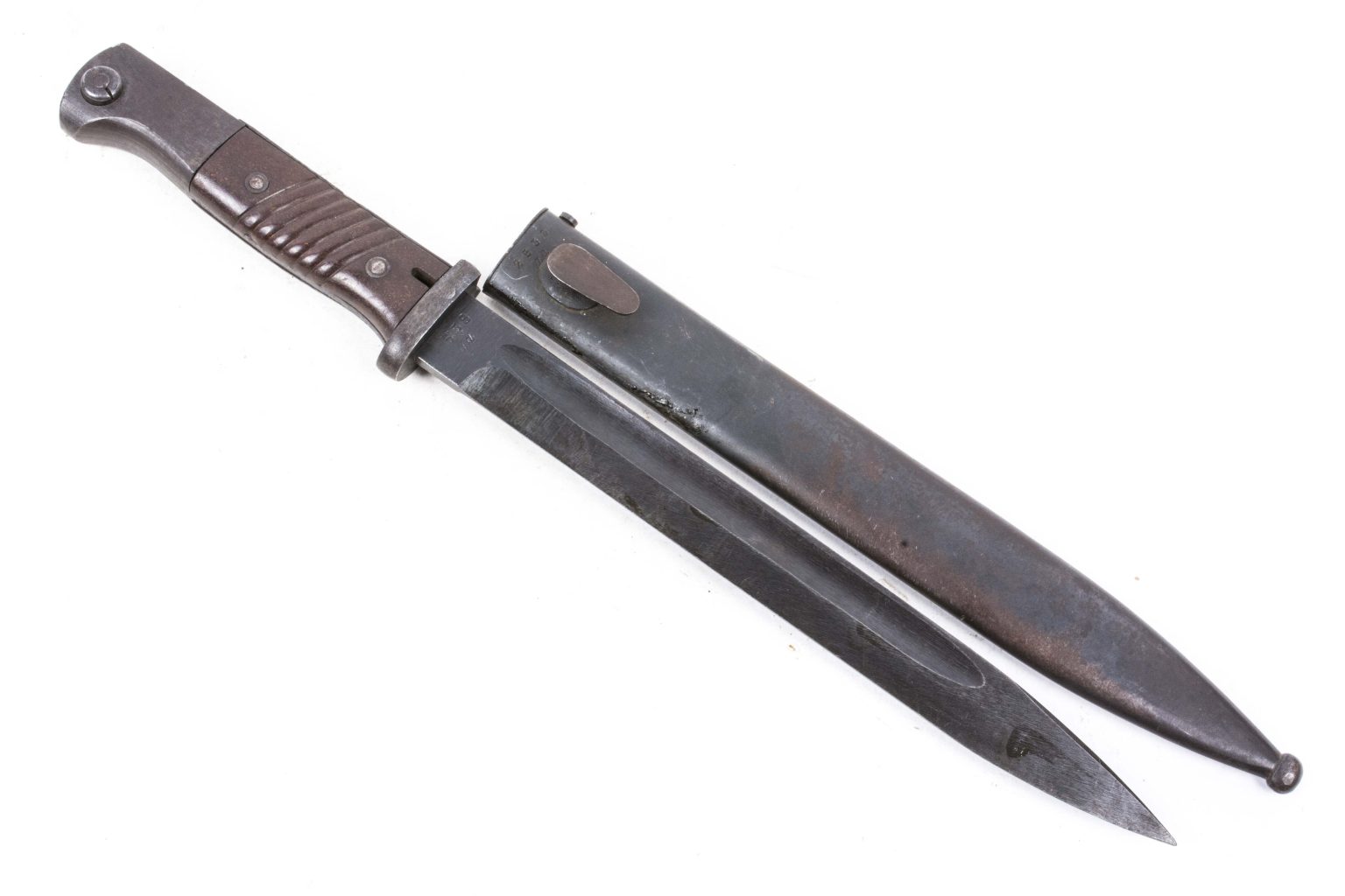 Rare riveted Matching K98 bayonet marked 44 asw – fjm44