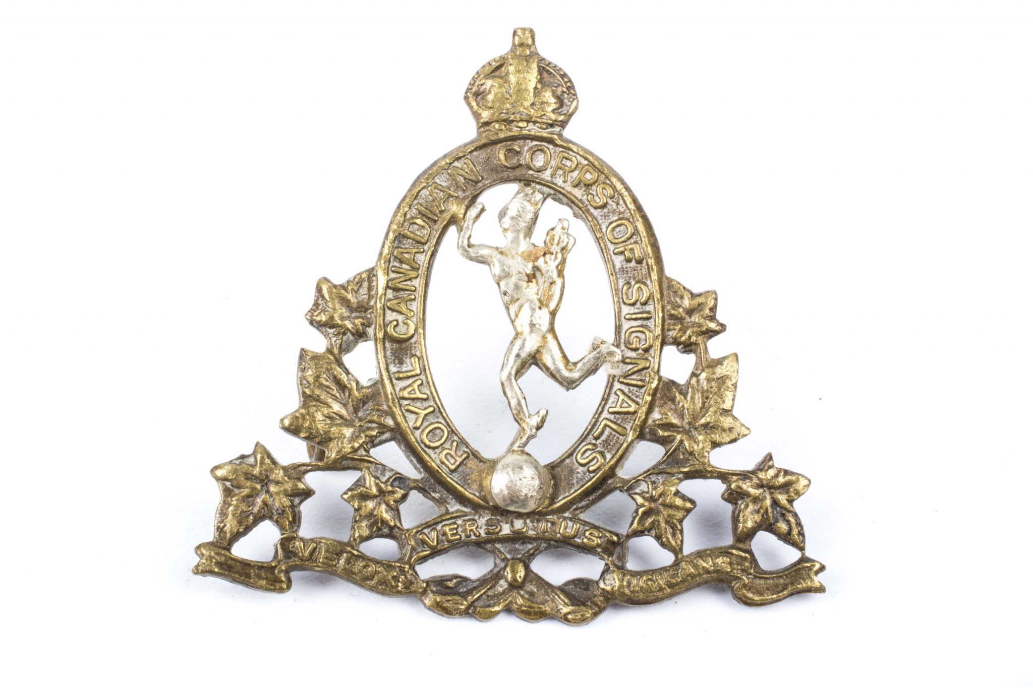 Royal Canadian Corps of Signals cap badge – fjm44