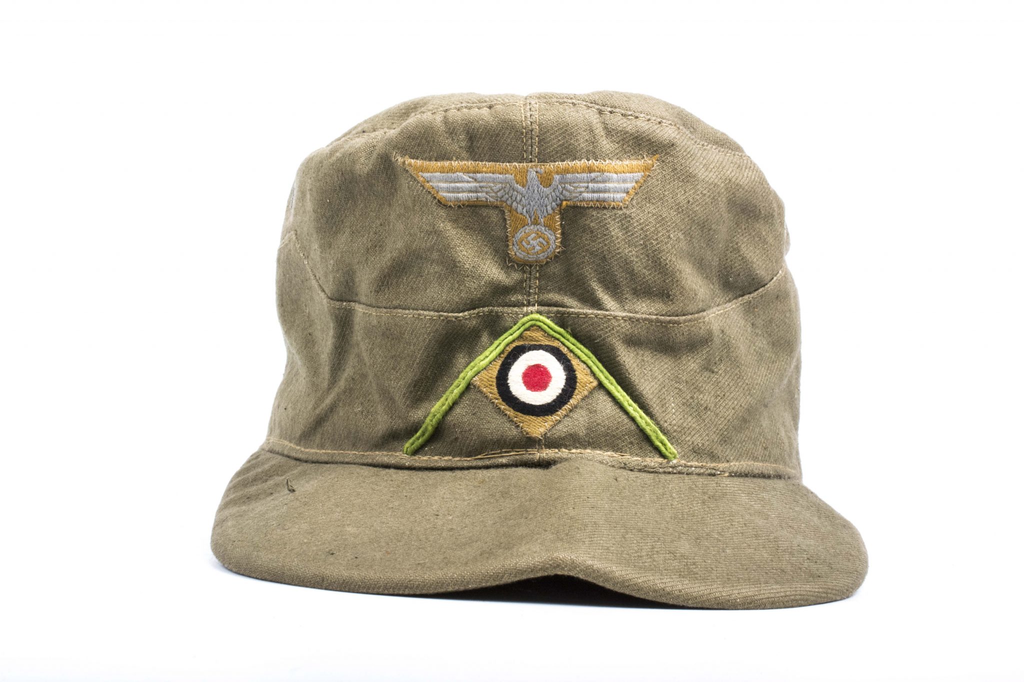 Perfect Heer Panzergrenadier EM M40 tropical cap marked Carl Halfar ...