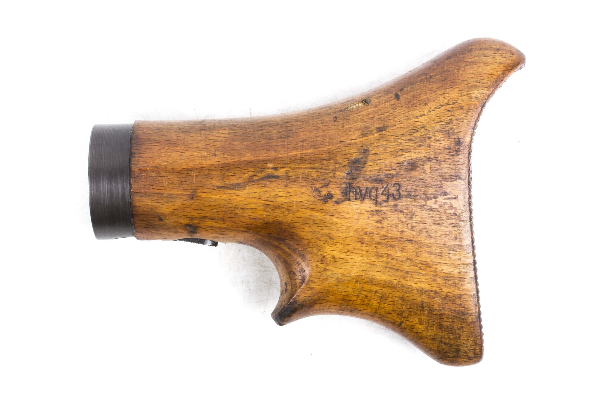 Rare wooden MG34 butt stock marked hvq 43 – fjm44