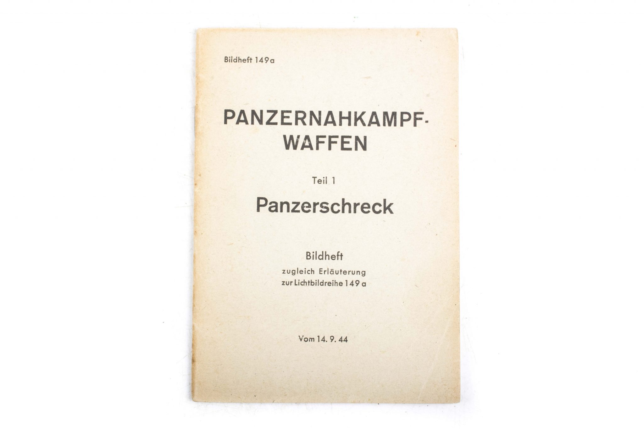 Rare Panzerschreck manual – fjm44