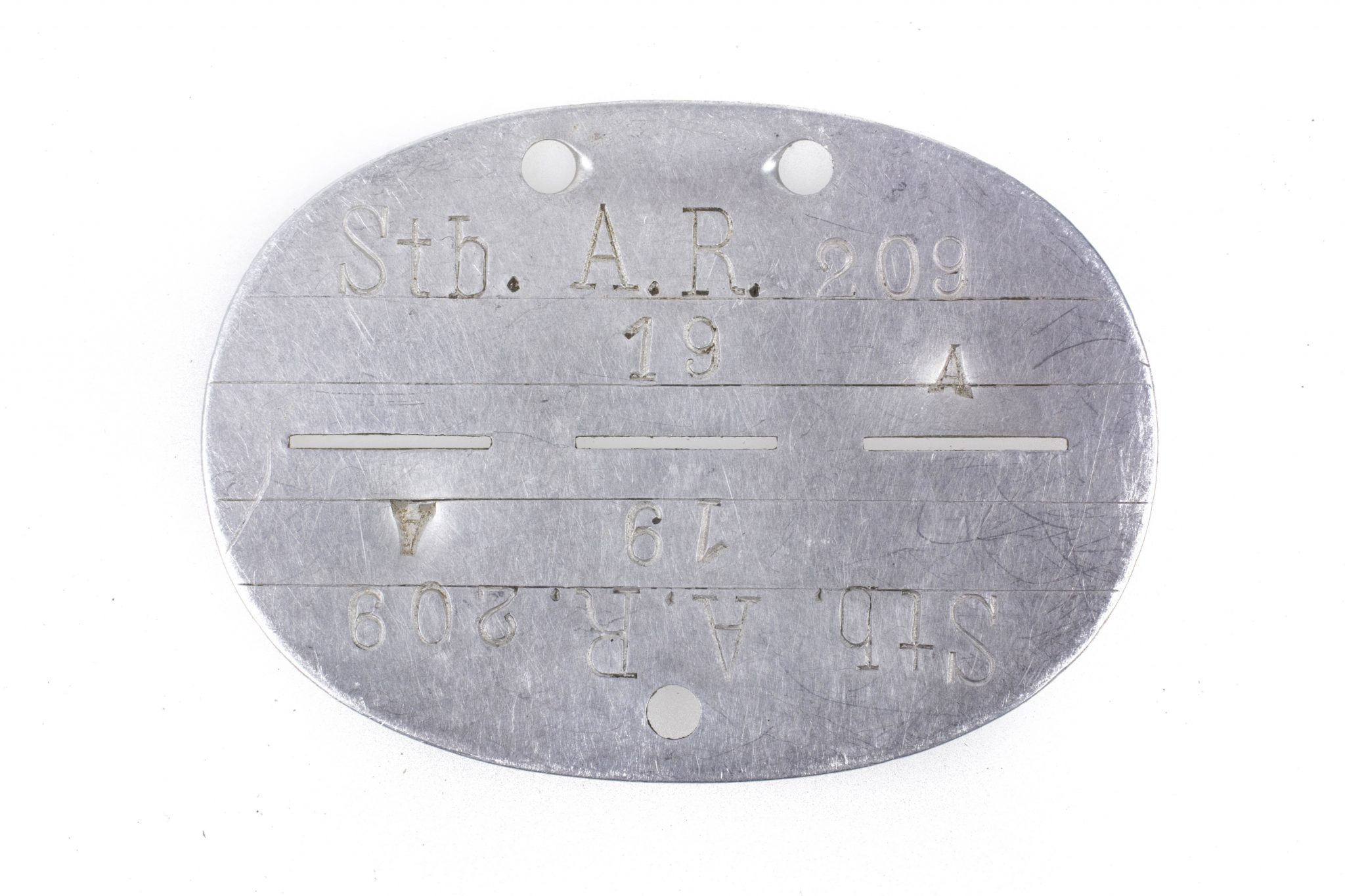 Aluminium German ID disc or Erkennungsmarke A.R. 209 – Artillerie ...
